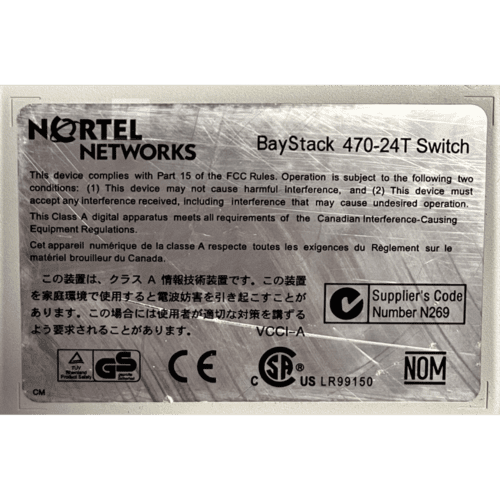 Buy Nortel BayStack 470-24T Ethernet Switch (USED) Online | PCTRUST ...