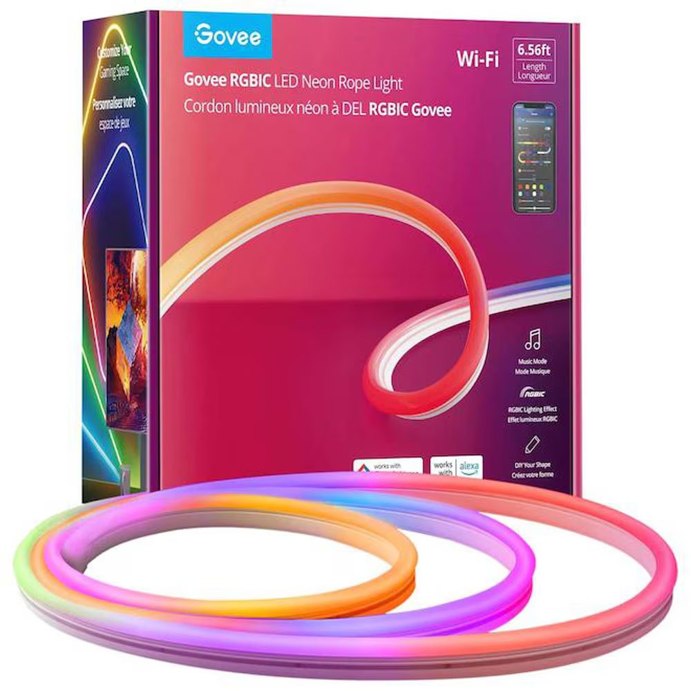 Buy Govee 6.56 ft. RGBIC Smart LED Neon Rope Light with Colour Changing ...